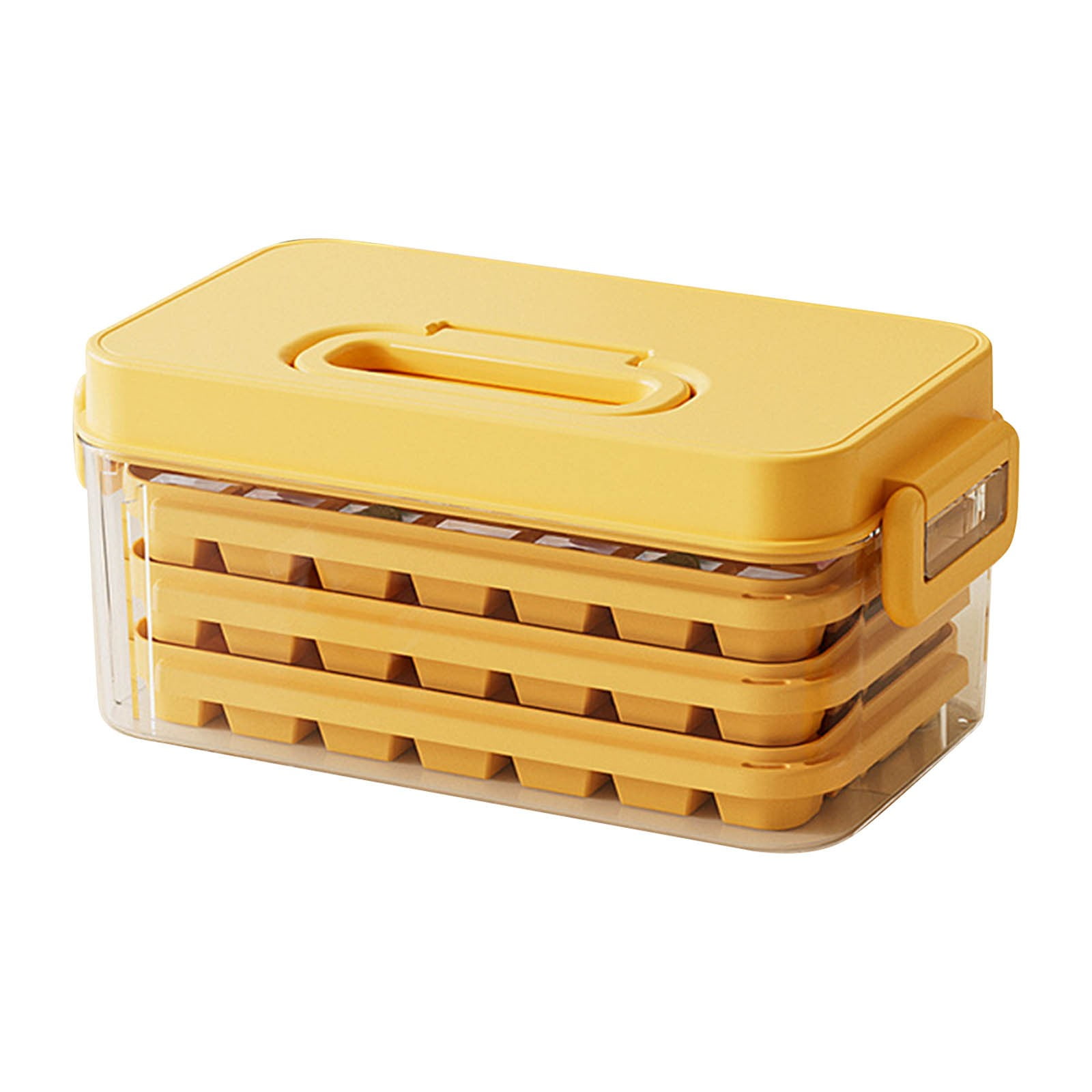 Press Type Ice Box Ice Tray 84‑Cube Box with Snap Lid & Scoop, Large ...