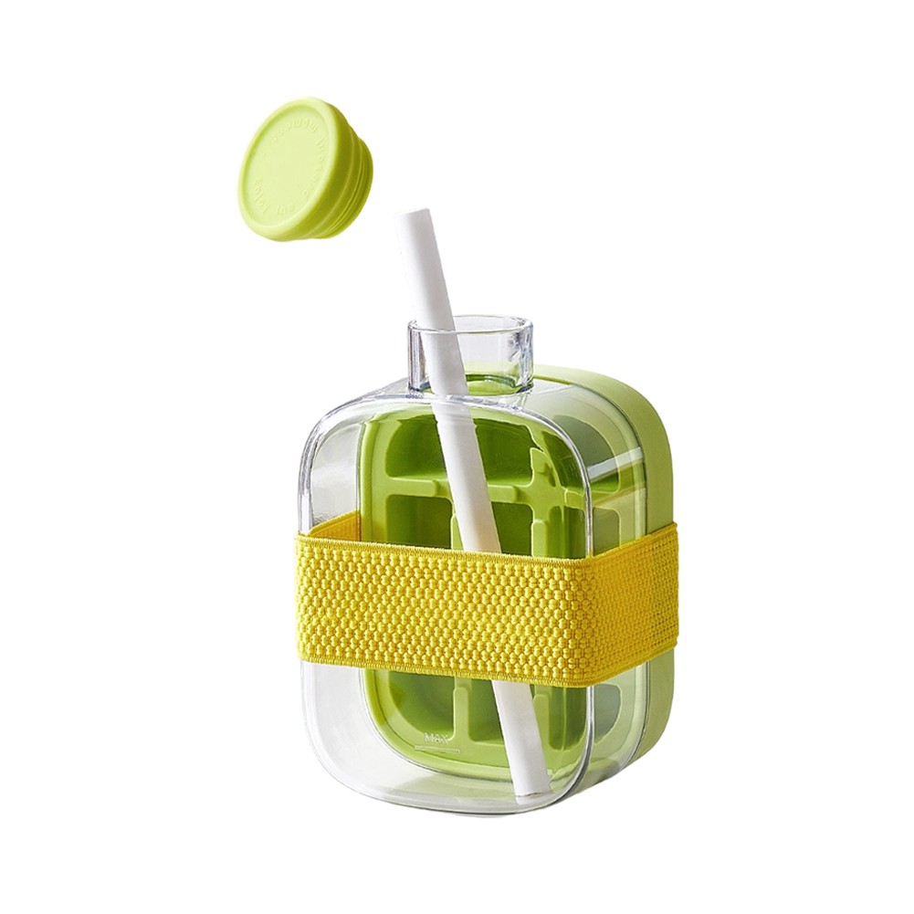 Press Type Ice Cube Maker 500Ml Ice Creation Tool With Straw And Strap ...