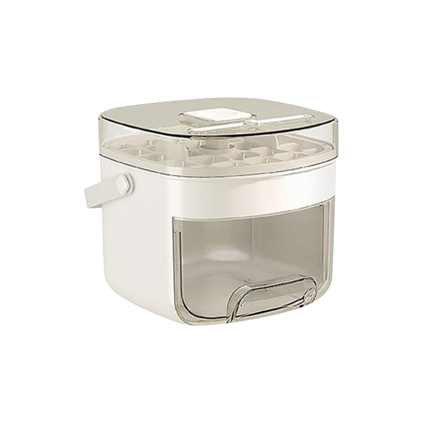 Press-Type Ice Cube Tray with Storage Bin and Scoop, One-Second Easy ...