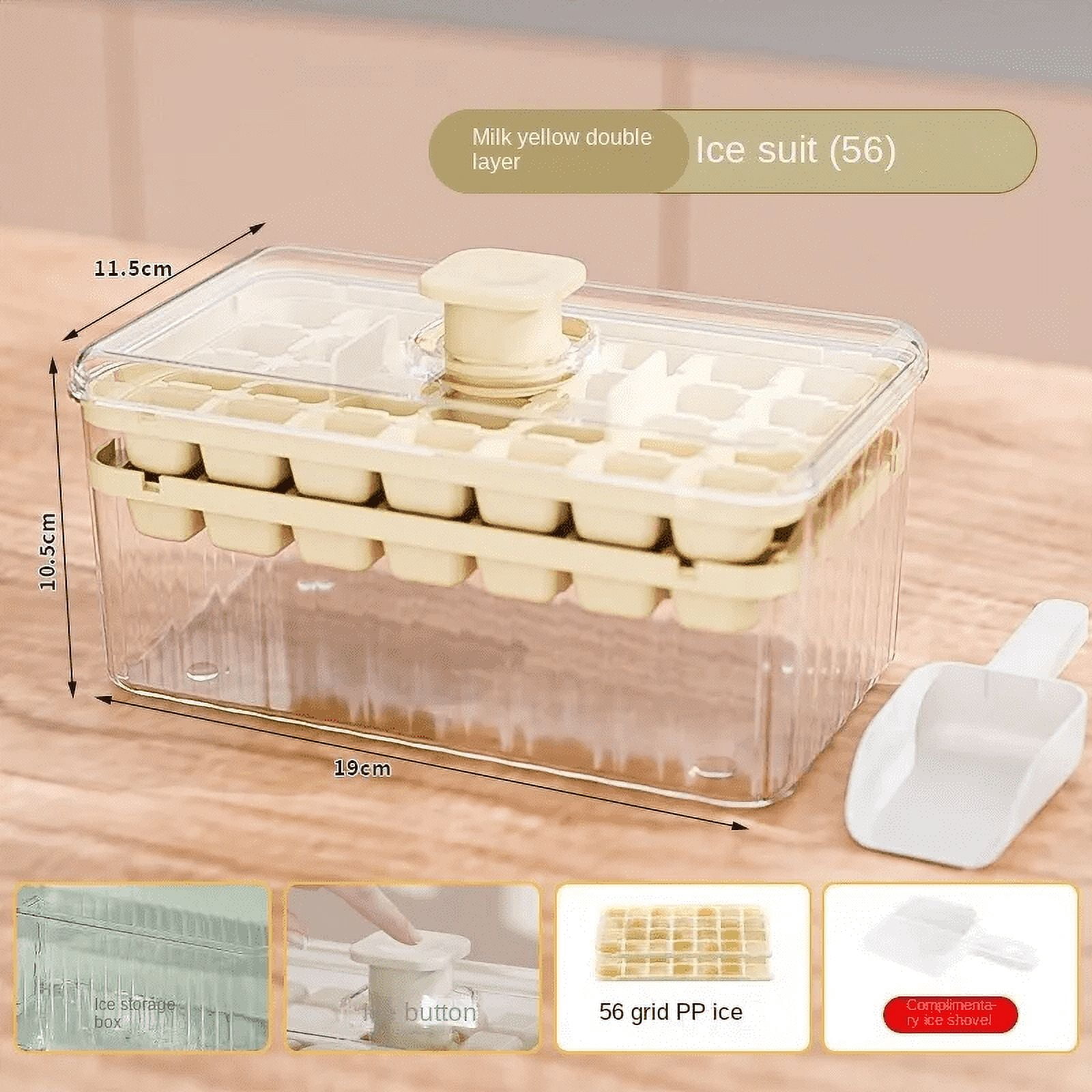 Press Type Ice Cube Tray With Storage Box Ice Cube Maker Ice Box Tray ...