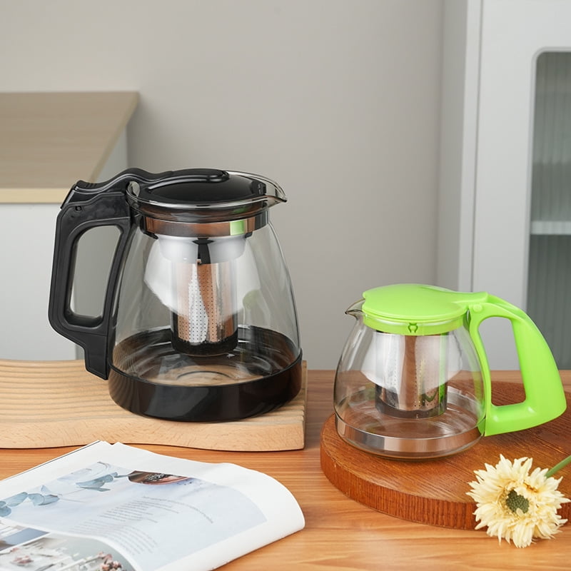 Press Type Open Lid Scented Teapot Extra Thick Glass Teapot Heat ...