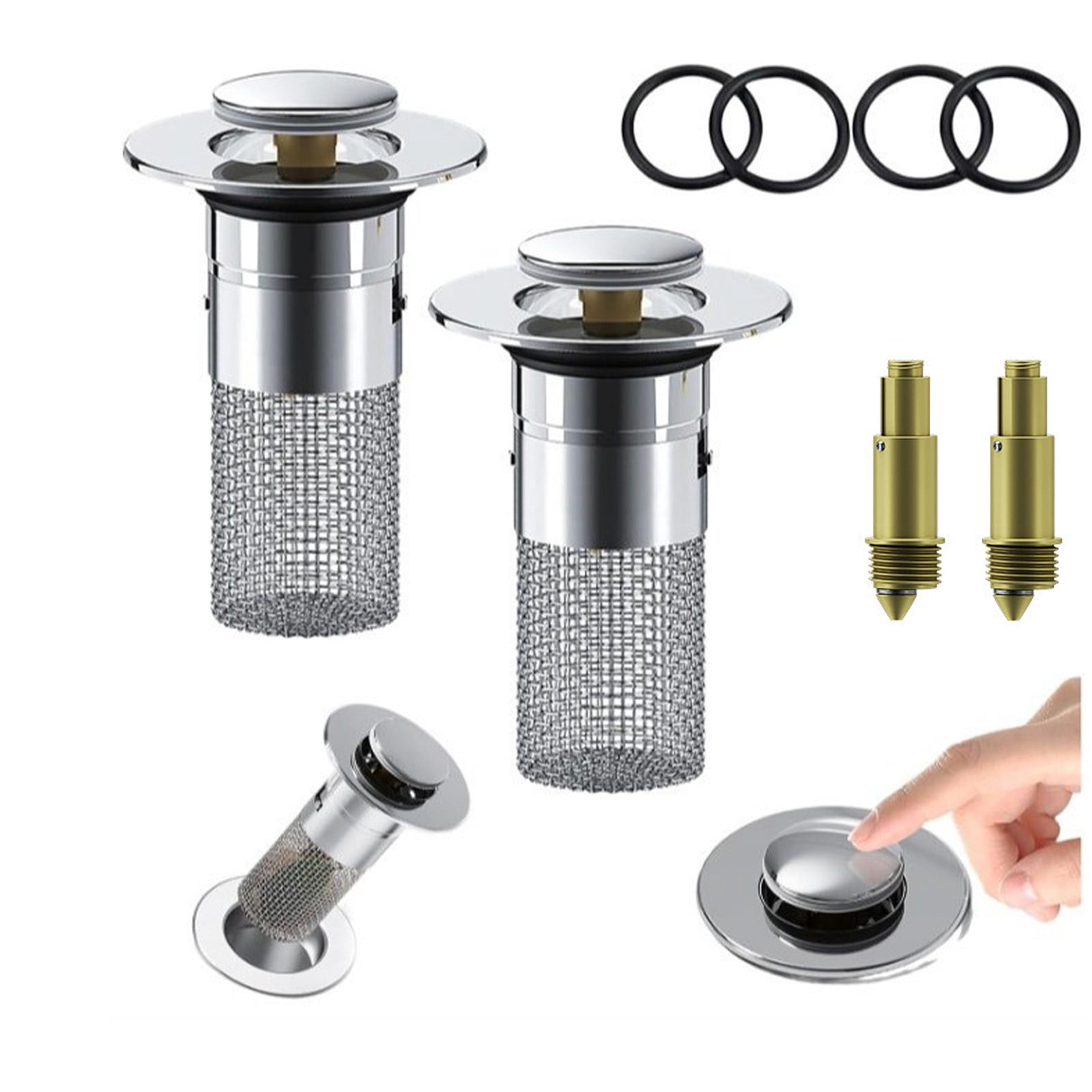 Press Type Stainless Steel Sink Plug, Universal Filter Collector For ...