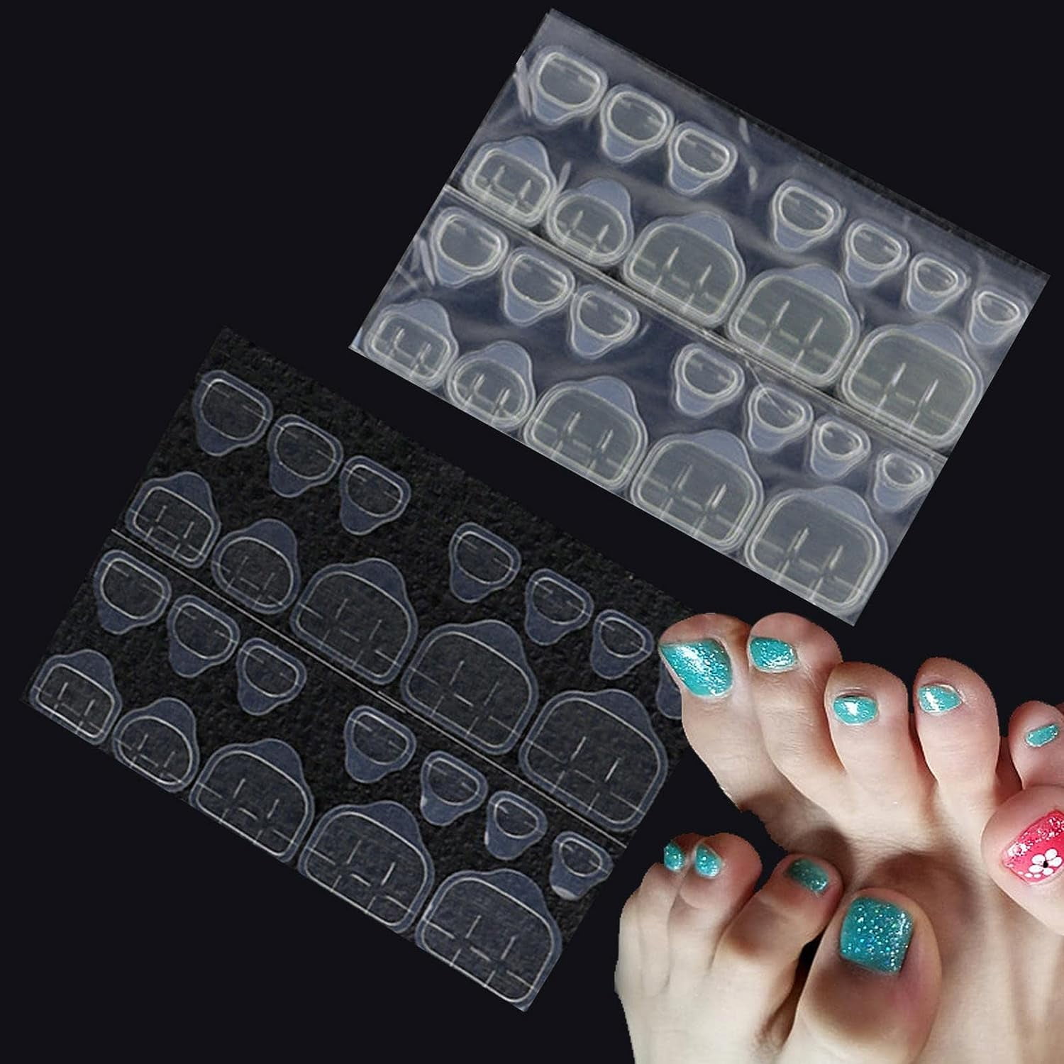 Press on Nail Sticky Tabs, 50Sheet Fake Nail Art Glue Stickers ...