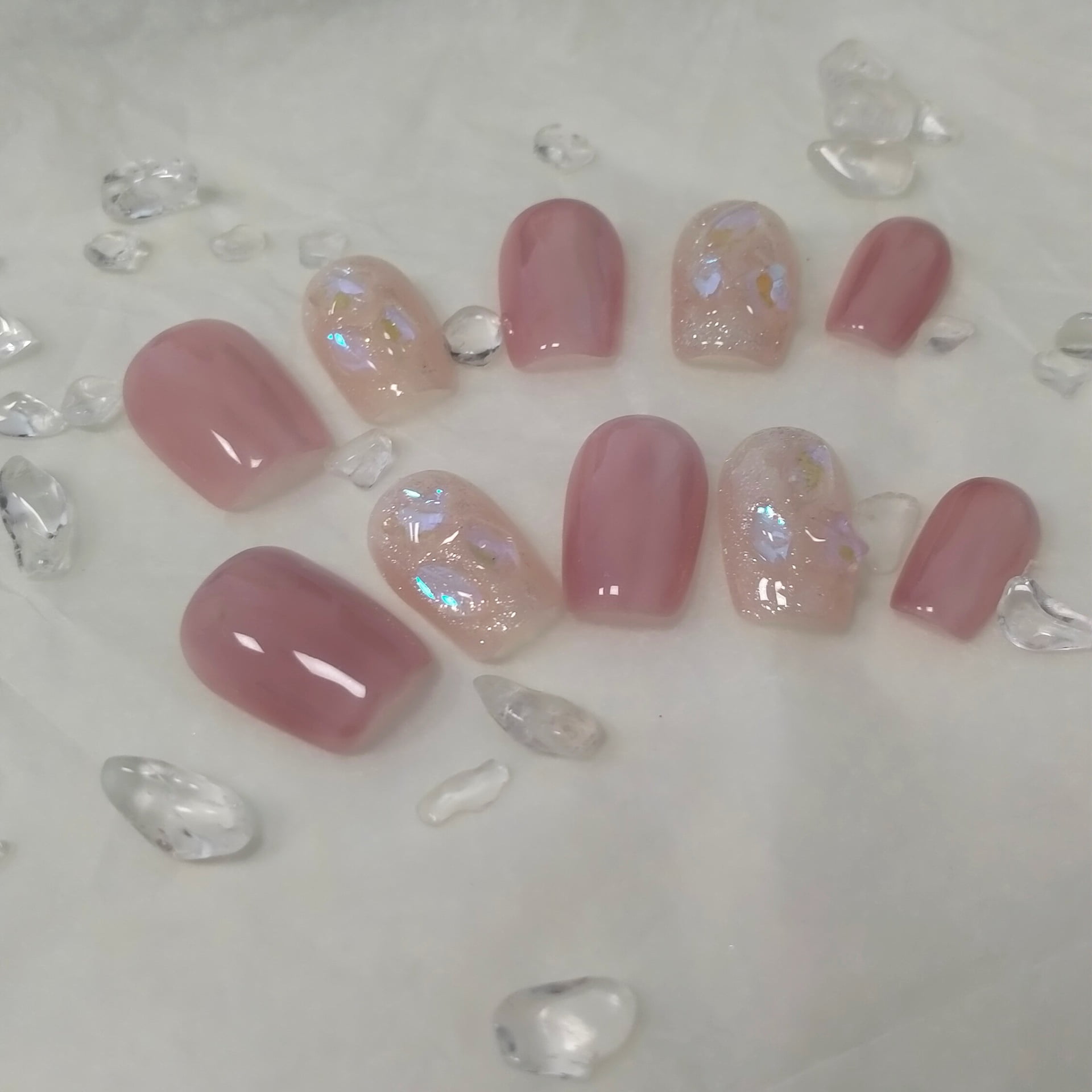 Press on Nails Extra Short Square, Handmade cat eye nail ,art nail ...