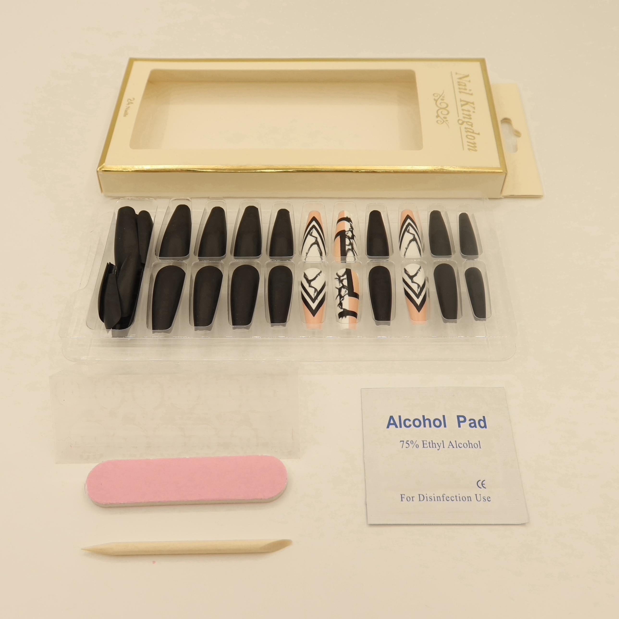 Press on Nails, Long-Lasting Fake Nail Tips, Salon-Designed, Long ...