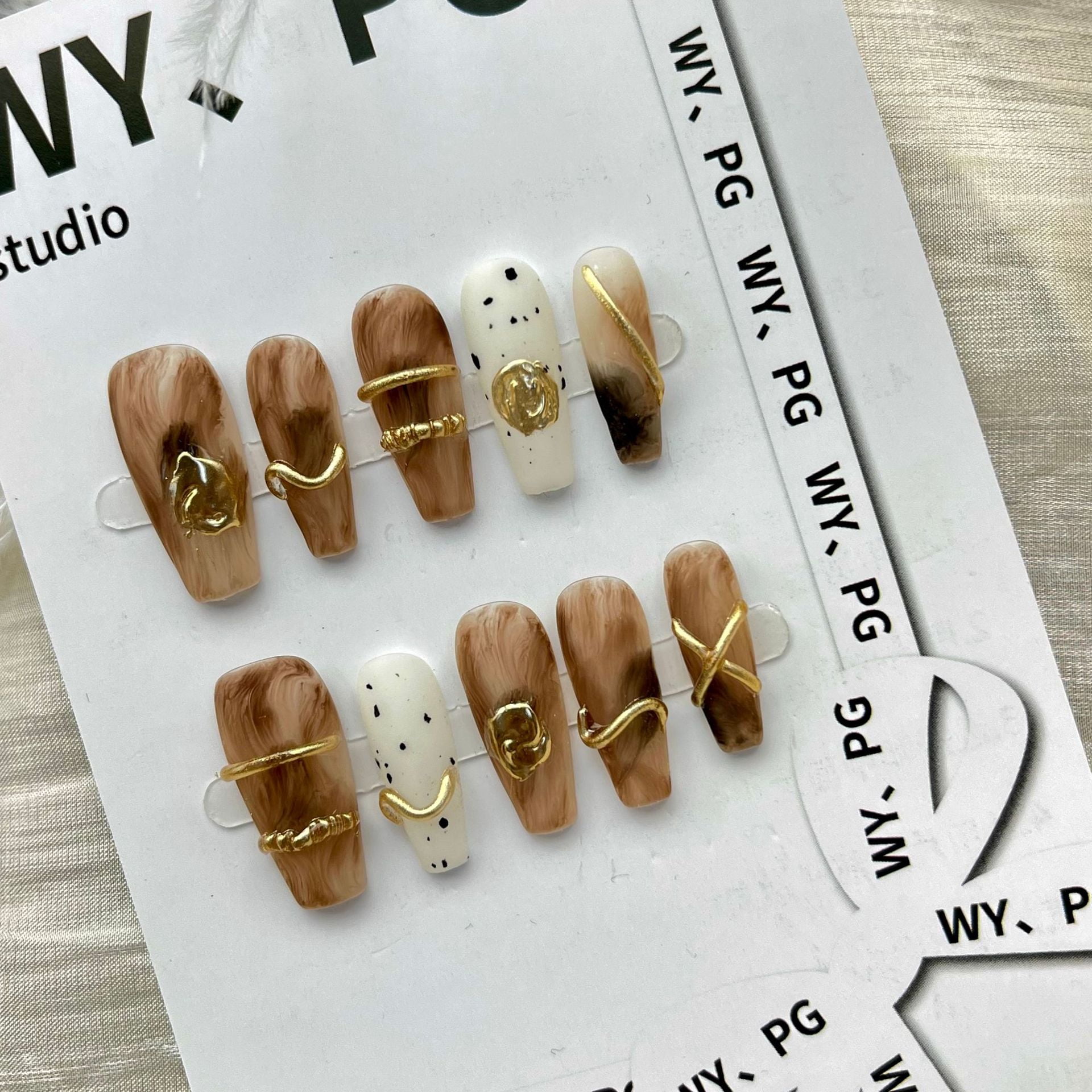 Press on nails fake Purely hand-made wearable nails Maillard mid-level ...