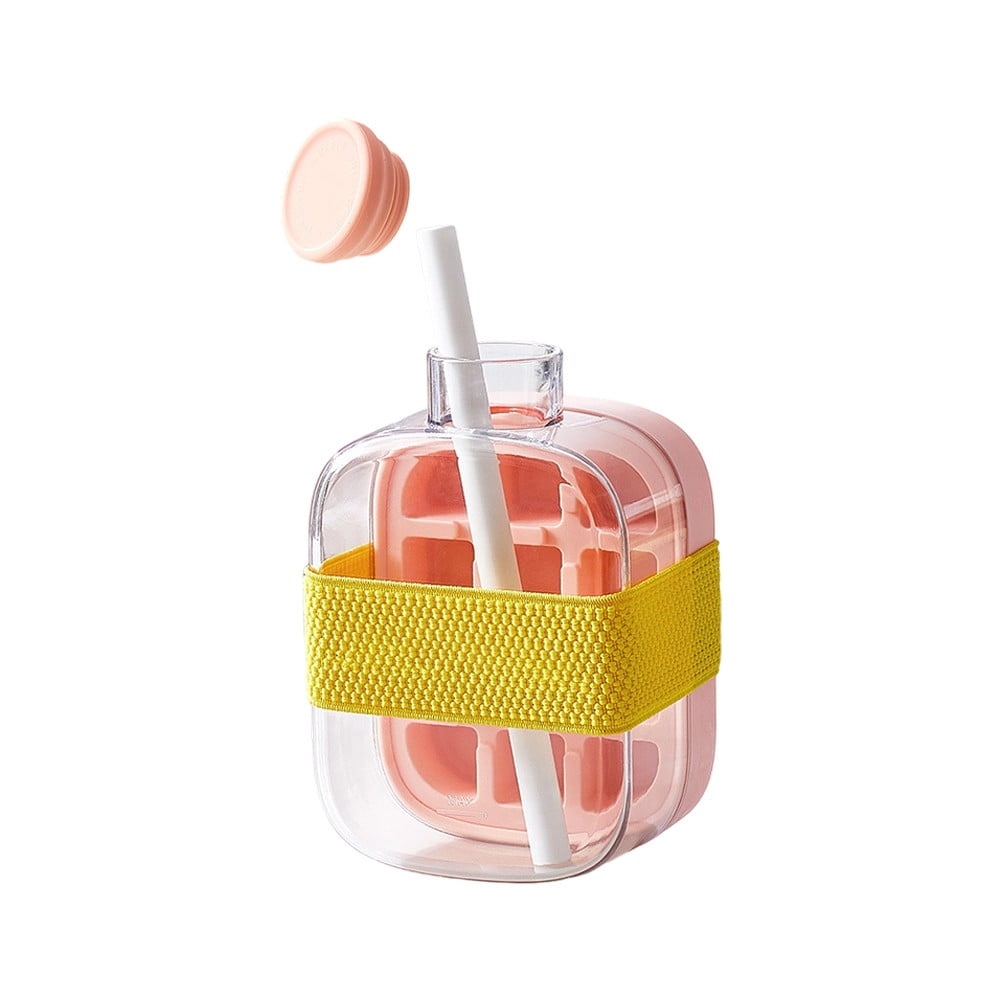 Press Type Ice Cube Maker 500Ml Ice Creation Tool With Straw And Strap ...