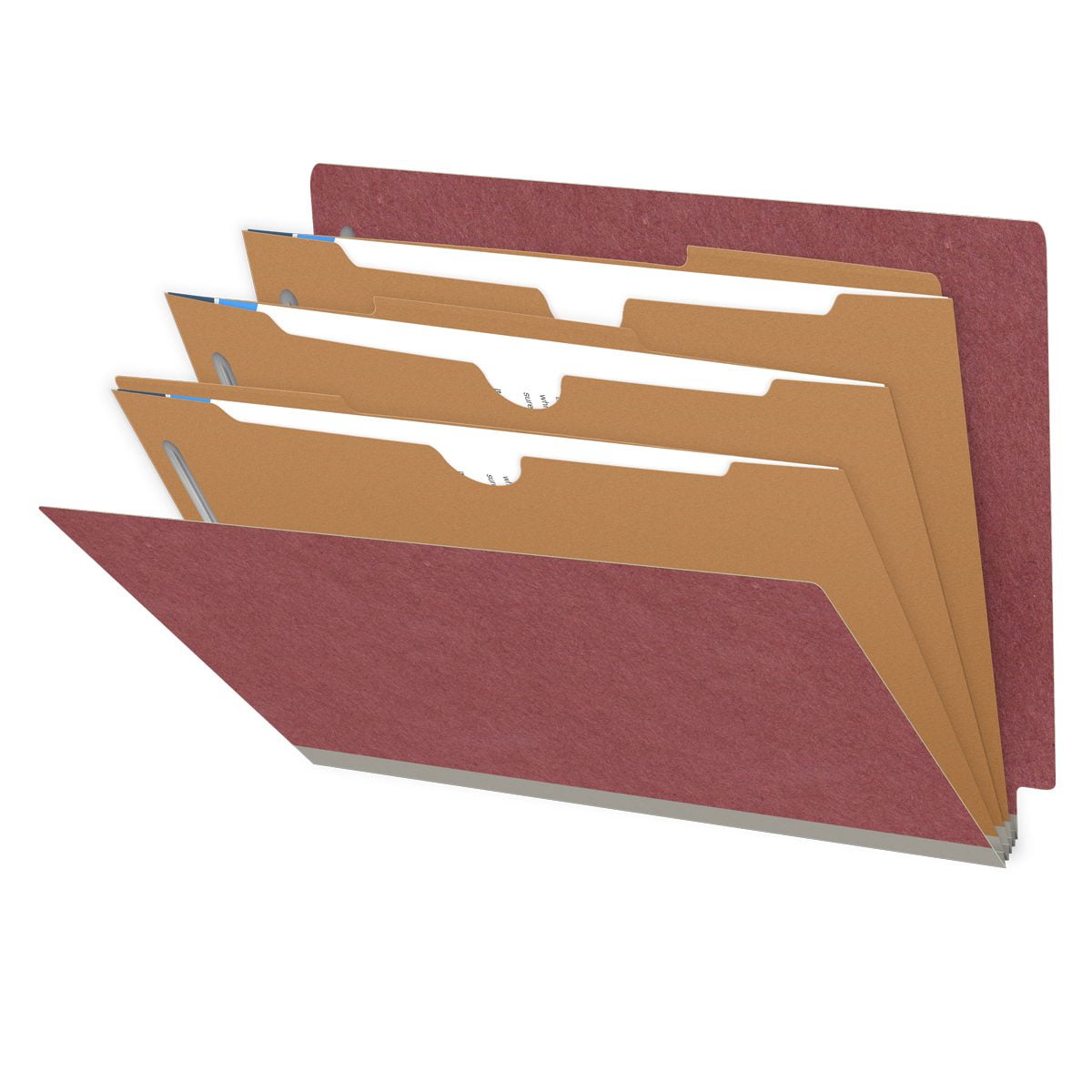 Pressboard Classification Folders, Full Cut End Tab, Letter Size, 3 ...