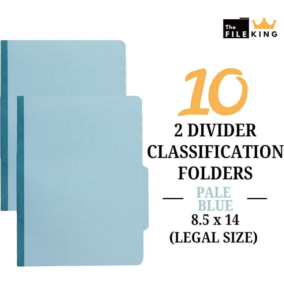 Pressboard Classification Pale Blue Partition File Folder | Legal Size ...