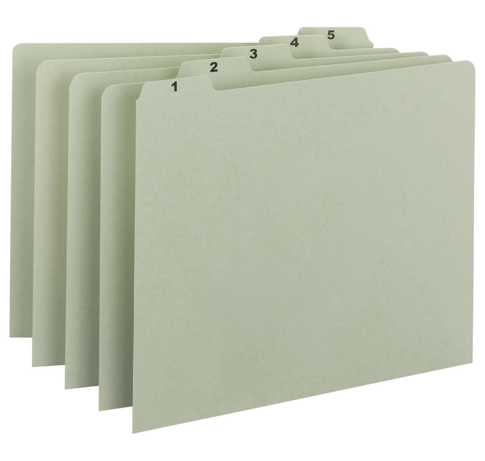 Pressboard File Folders Daily 1-31, Letter Size, 1/5 Cut Tabs, Gray/Green - 31 Pack, Heavy Duty ...