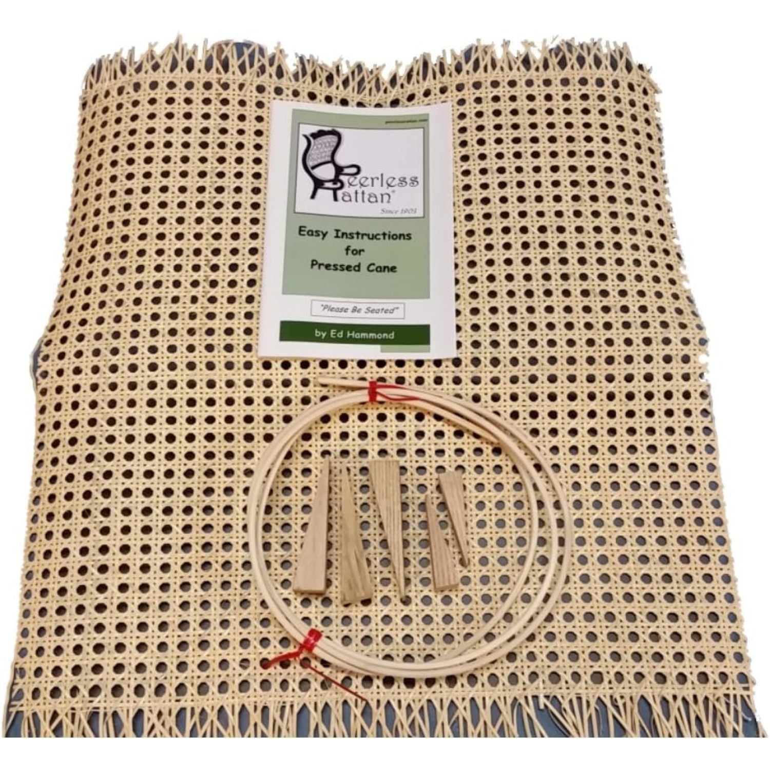 Pressed Cane Webbing Kit, Contains a 24"x24" Piece of 1/2" Fine Open ...