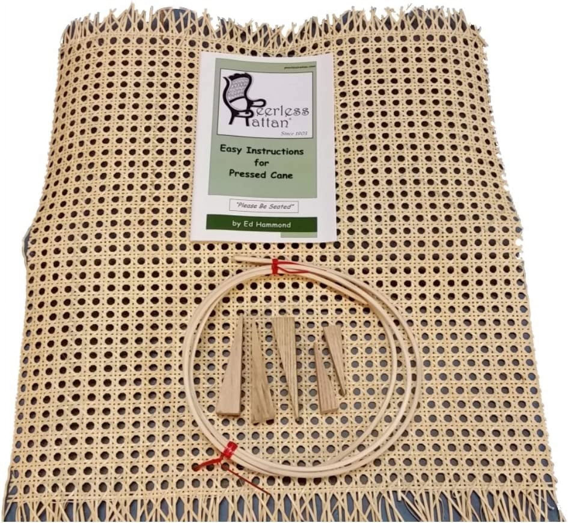 Pressed Cane Webbing Kit, Contains a 24"x24" Piece of 1/2" Fine Open ...
