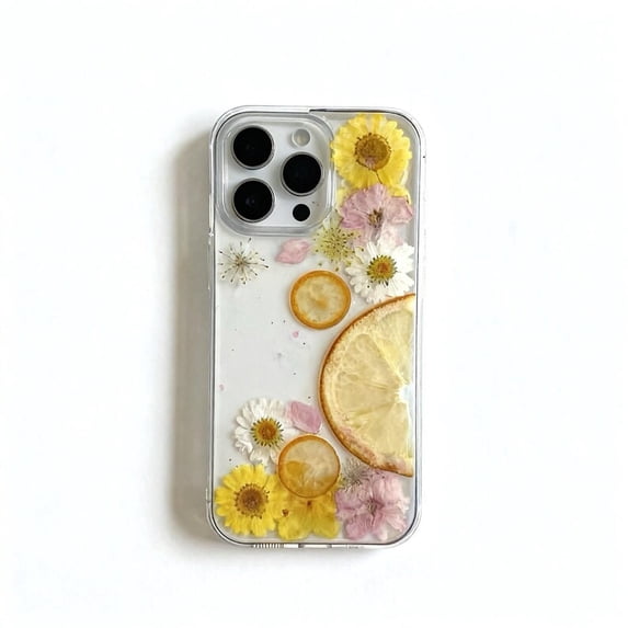 Pressed Flower Phone Case: Dried Flowers & Lemon - Walmart.com