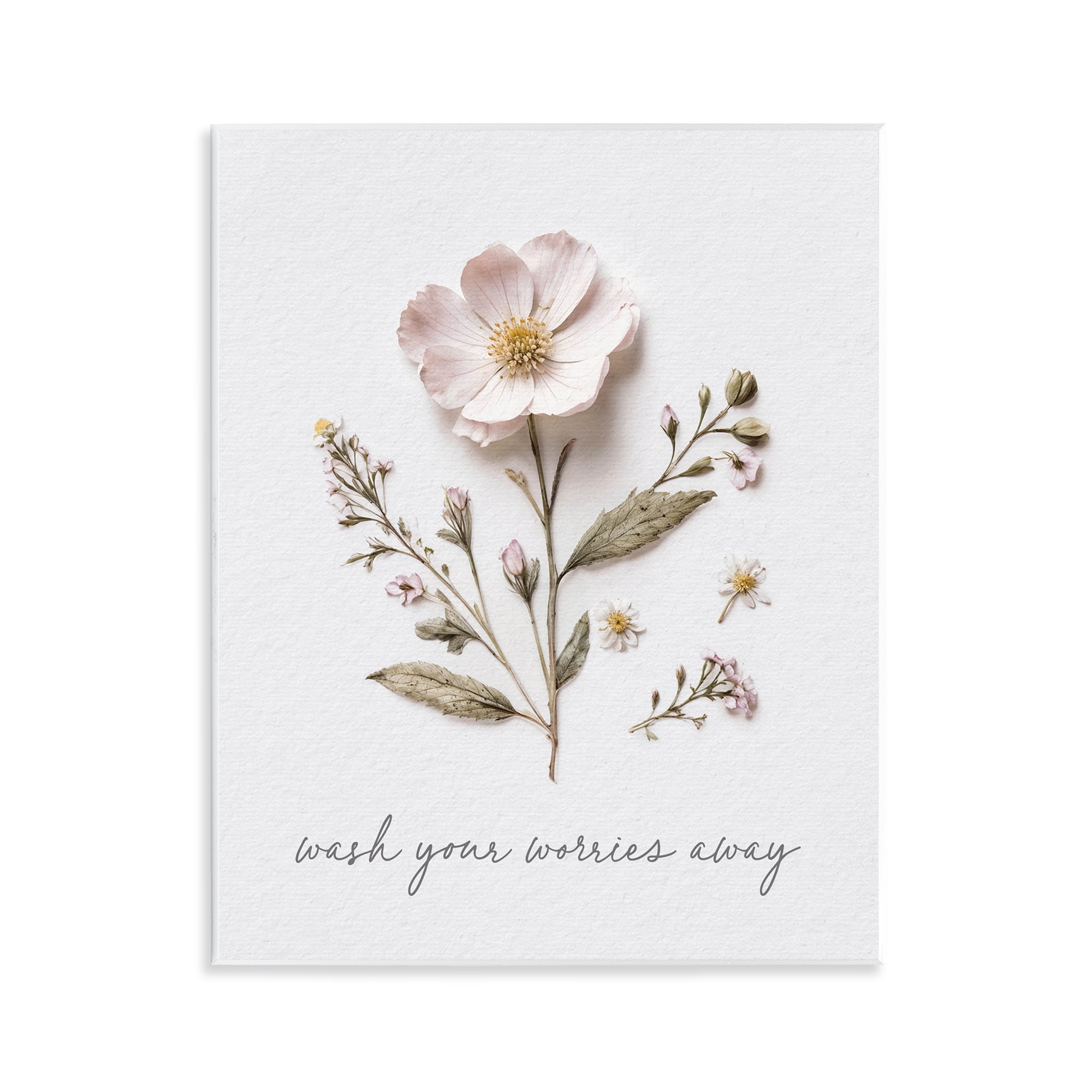 Pressed Flower Wash Worries Away Wall Plaque Art, design by Lettered ...