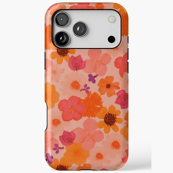 Pressed Flowers Blush Pink Nature Art iPhone Case 11 to 17 Pro Max ...