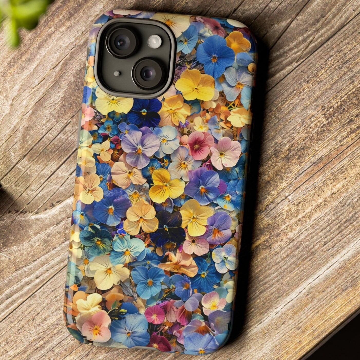 Pressed Pansy Floral Cottagecore Phone Case for iPhone 17 11 12 13 14 ...