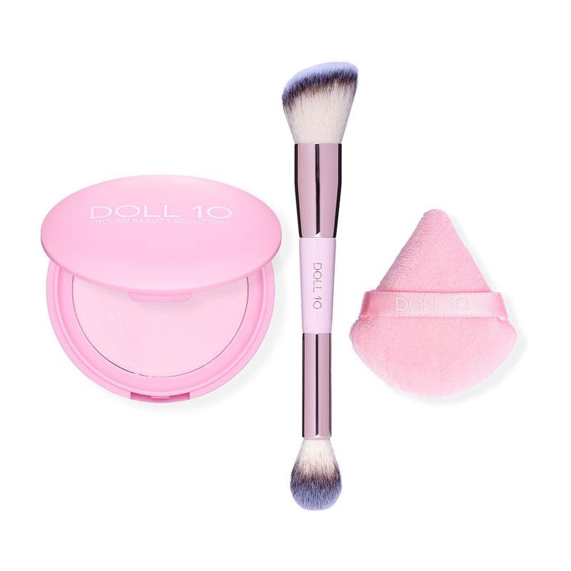 Pressed Pink Powder with Brush and Triangle Puff - Walmart.com