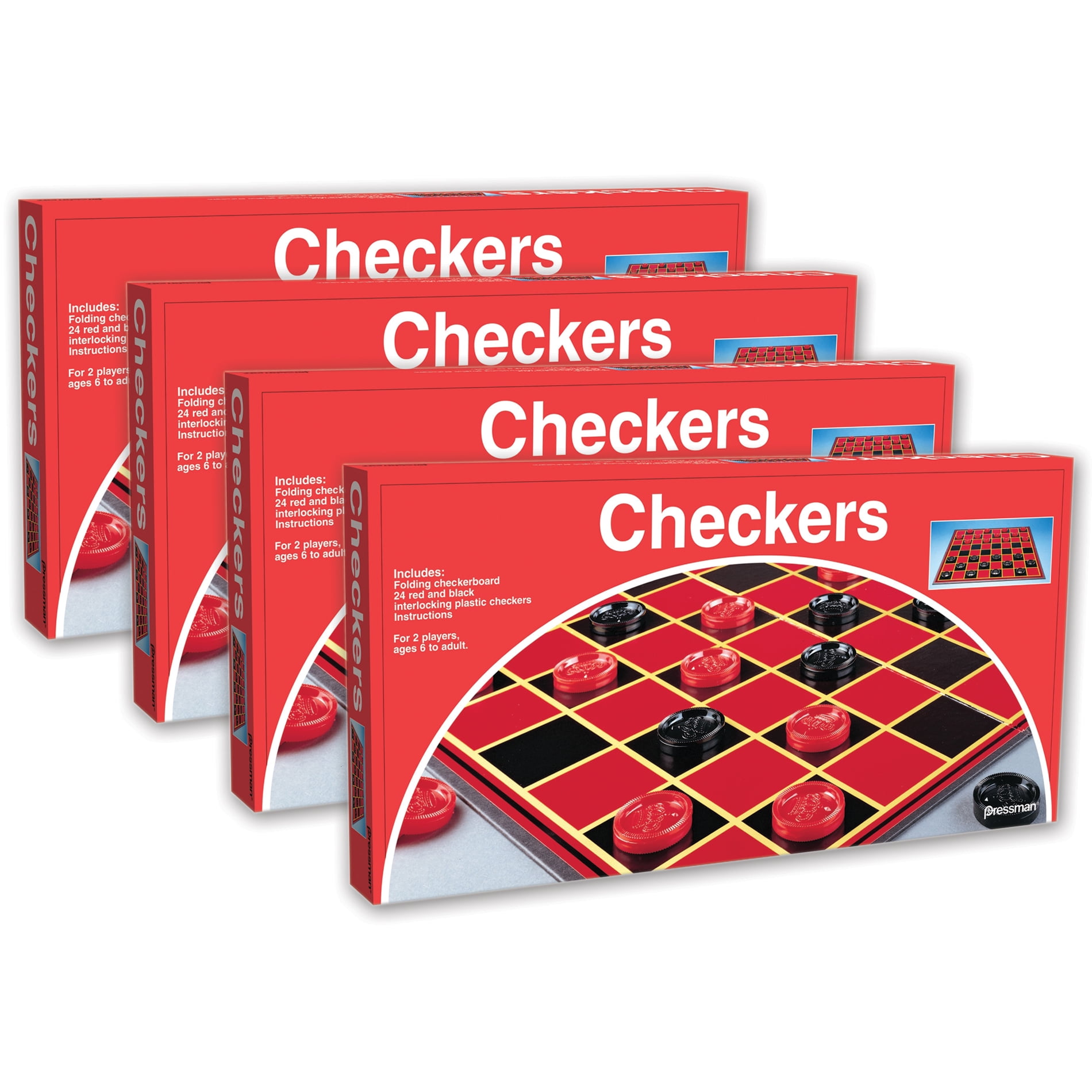 Pressman Checkers Game, Pack of 4 - Walmart.com