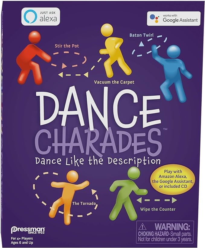 Pressman Dance Charades Game: Can Be Played with Included CD, Alexa Skills or Google Assistant ...