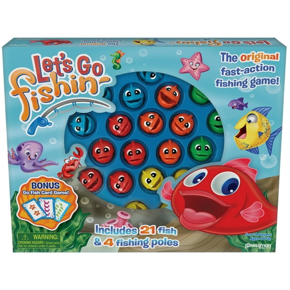 Pressman Let's Go Fishin' Board Game for Kids with Bonus Go Fish Card ...