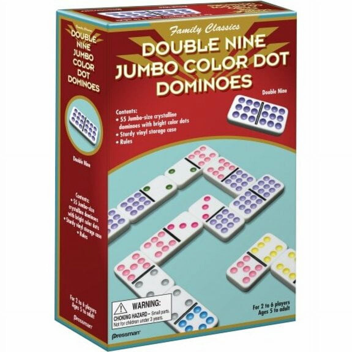 Pressman, Dominoes, Double Nine Color Dot, in Tin, for 2-6 Players ...