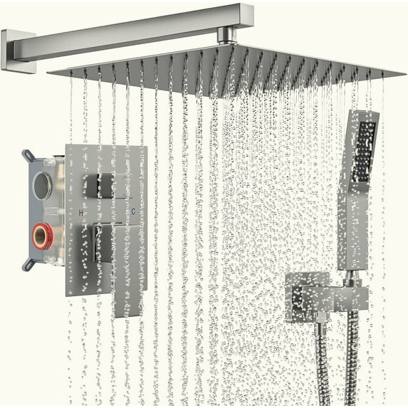 Pressure 12 Inch Rainfall Shower System, Handheld Spray Combo, Wall ...