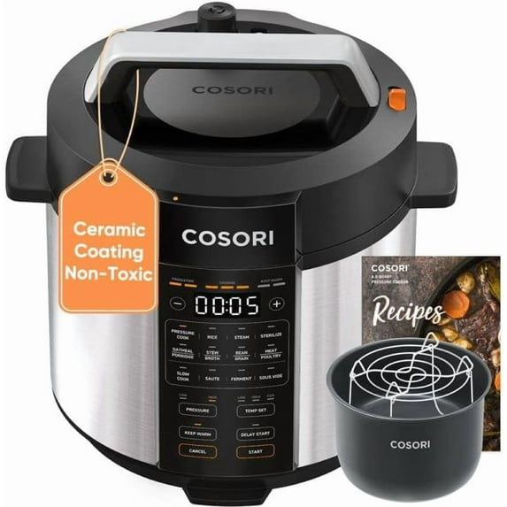 Pressure Cooker 6QT, Stainless Steel, 9-in-1 Multi Cooker, 12 Safety ...