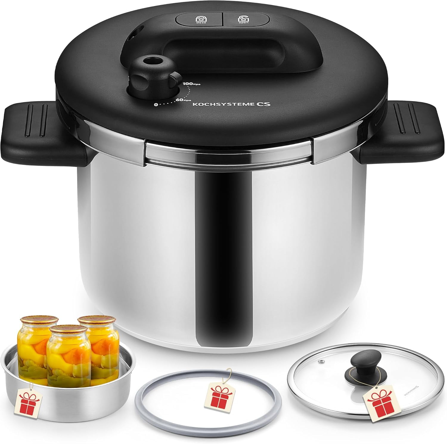 Pressure Cooker Stainless Steel 6.3 QT Olla de Presion Easy One-Press ...