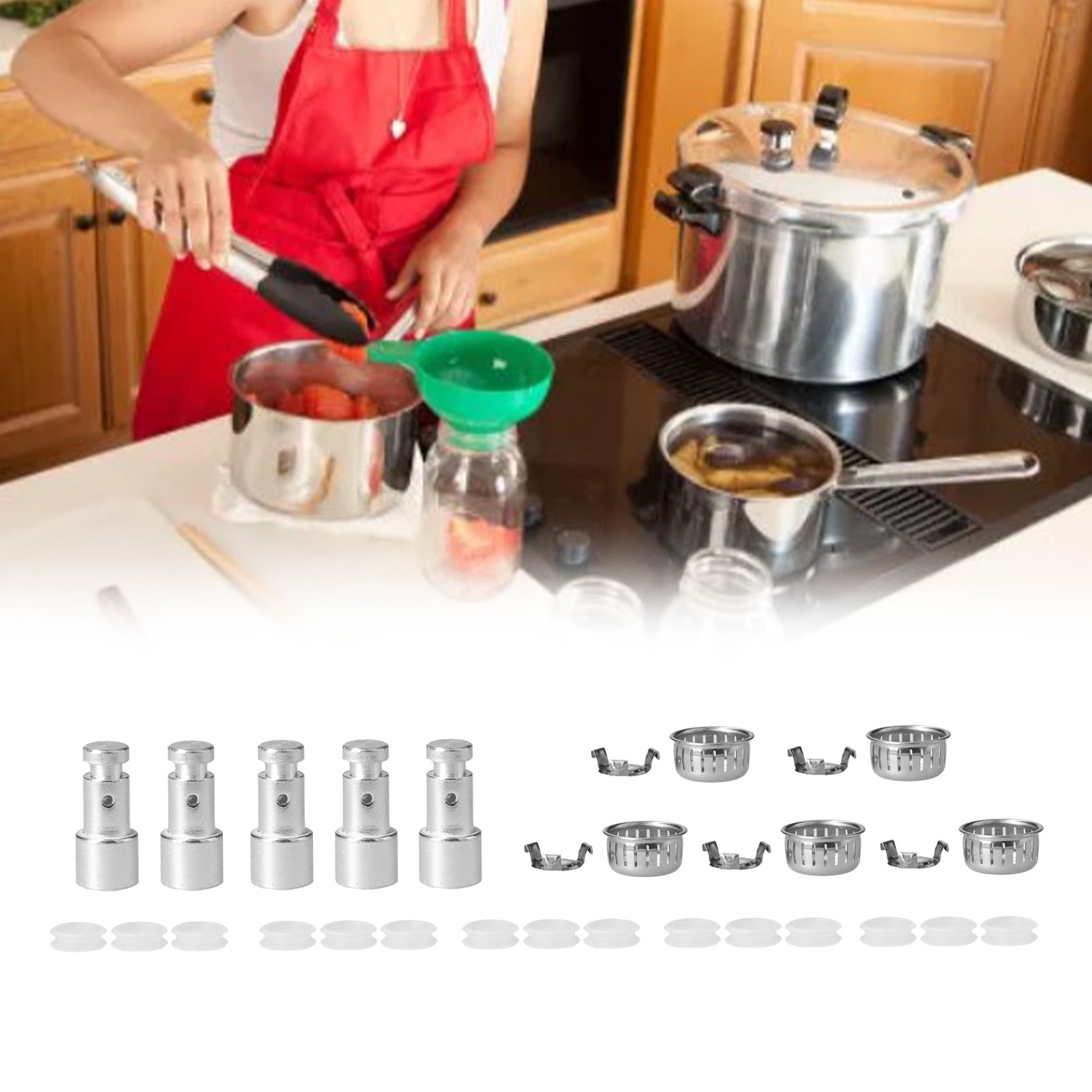 Pressure Cooker Valve Kit, 10 Sets: Float, Anti,Block, Gaskets, Universal Fit - Walmart.com