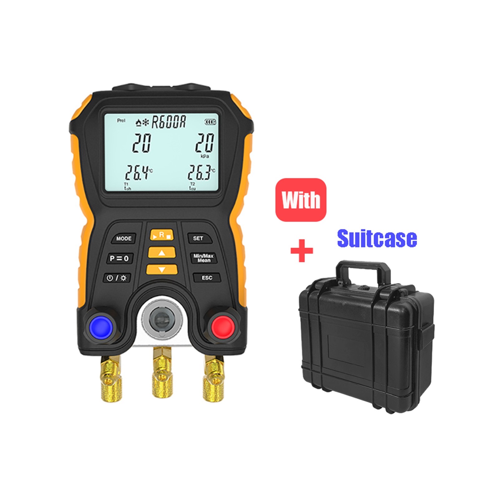 Pressure Gauge Digital Vacuum Pressure Manifold Tester Meter ...