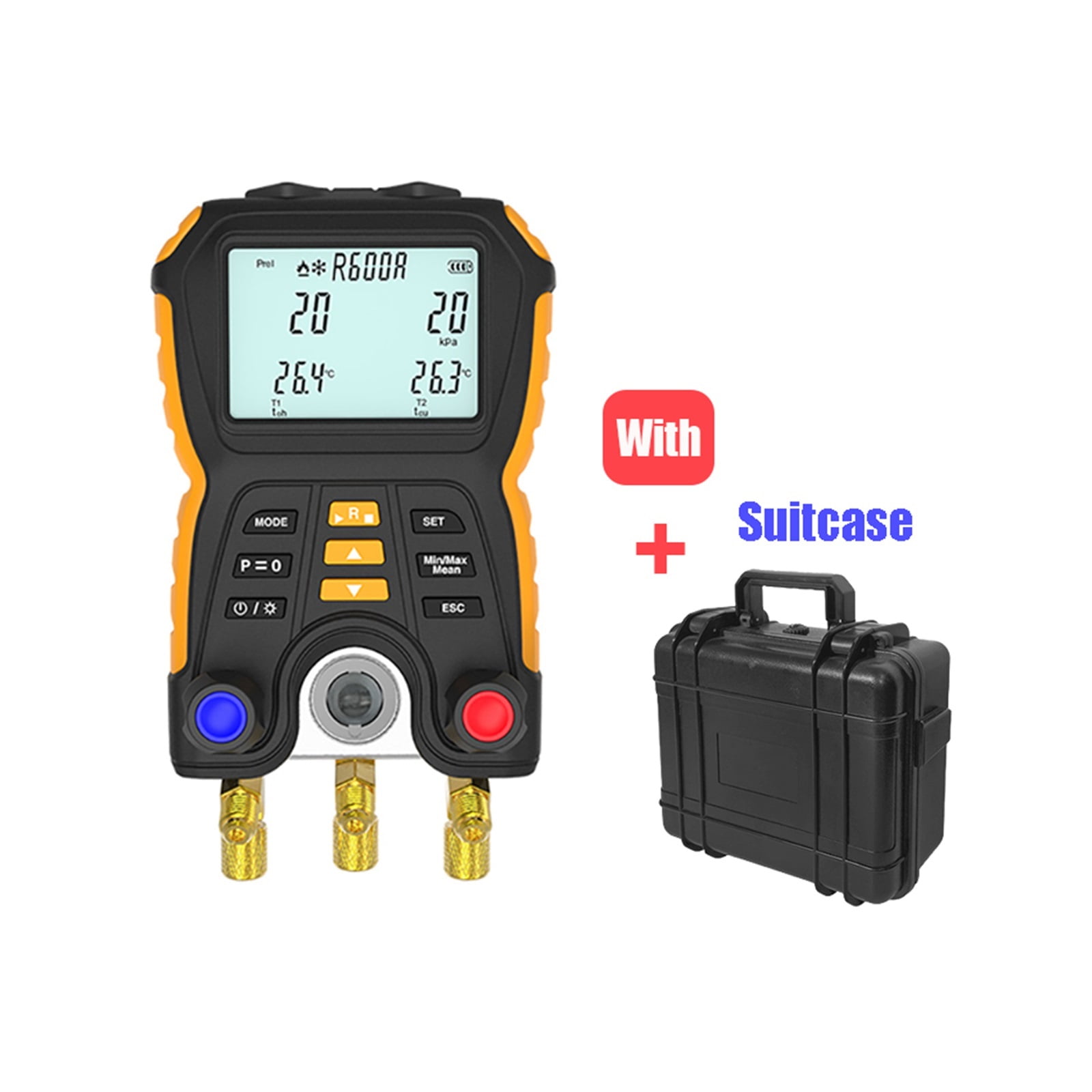 Pressure Gauge Digital Vacuum Pressure Manifold Tester Meter ...