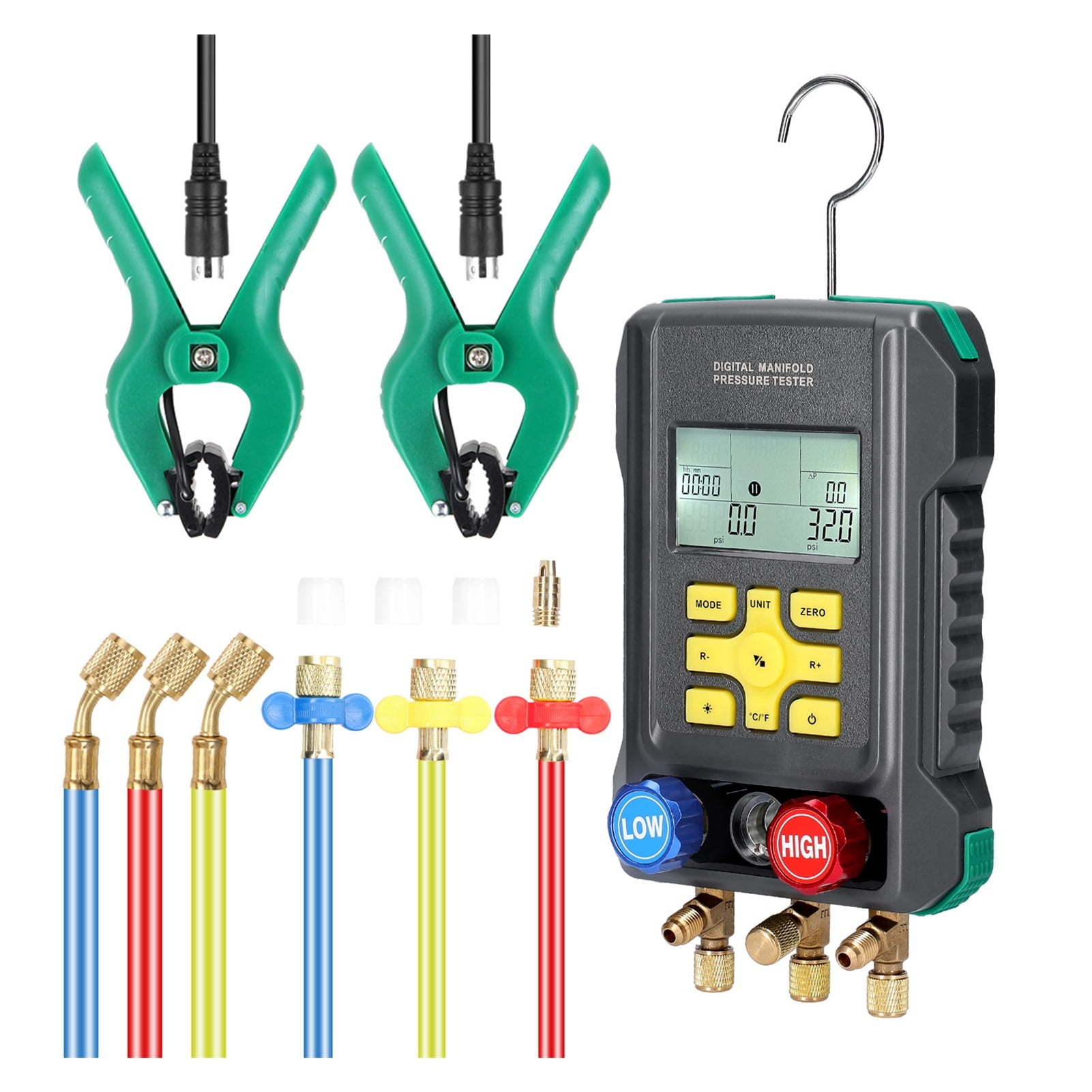Pressure Gauge Refrigeration Digital Vacuum Pressure Manifold Tester ...