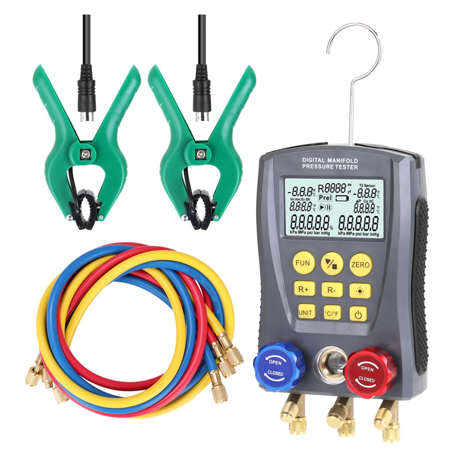 Pressure Gauge Refrigeration Digital Vacuum Pressure Manifold Tester ...