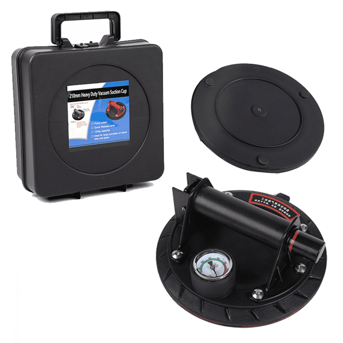 Pressure Gauge Sucker Air Pump Type Glass Suction Cup Monitor Tool ...