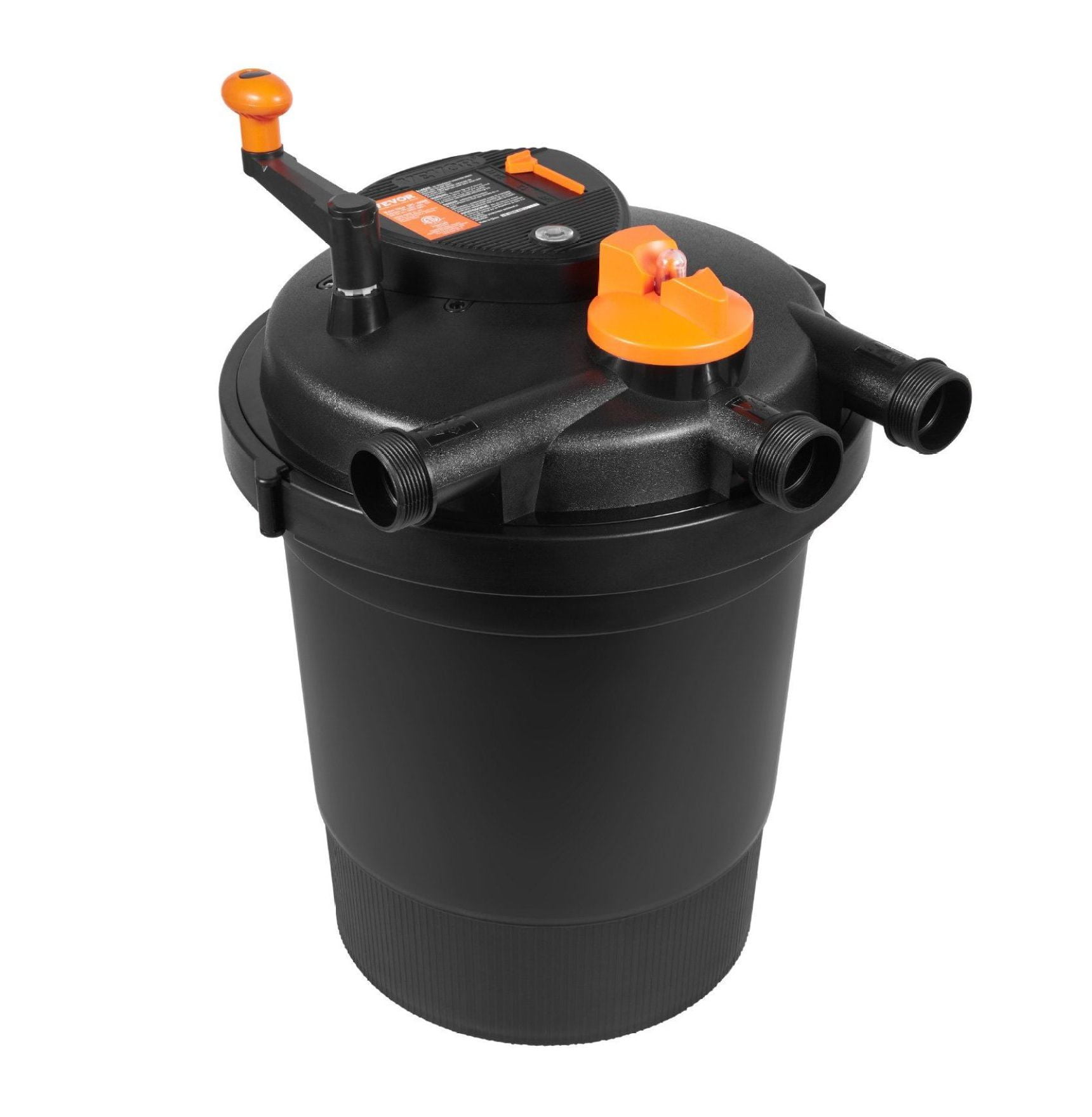 Pressure Pond Filter, Up to 3200 Gallons, with 13W UV-C Light, 2630 GPH ...