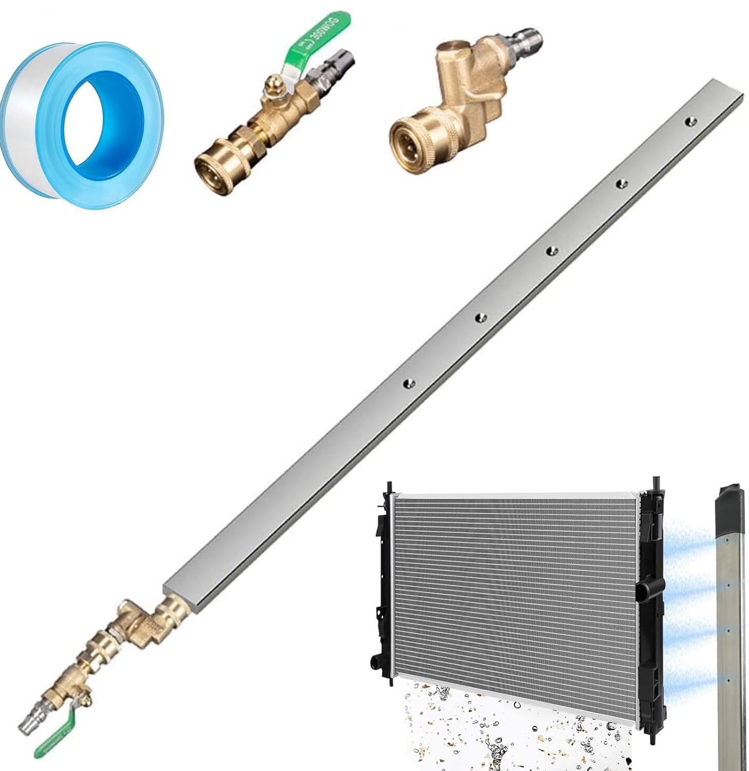 Pressure Radiator Cleaning Wand, 24''/32'' Car Radiator Two 1/4'' Quick ...