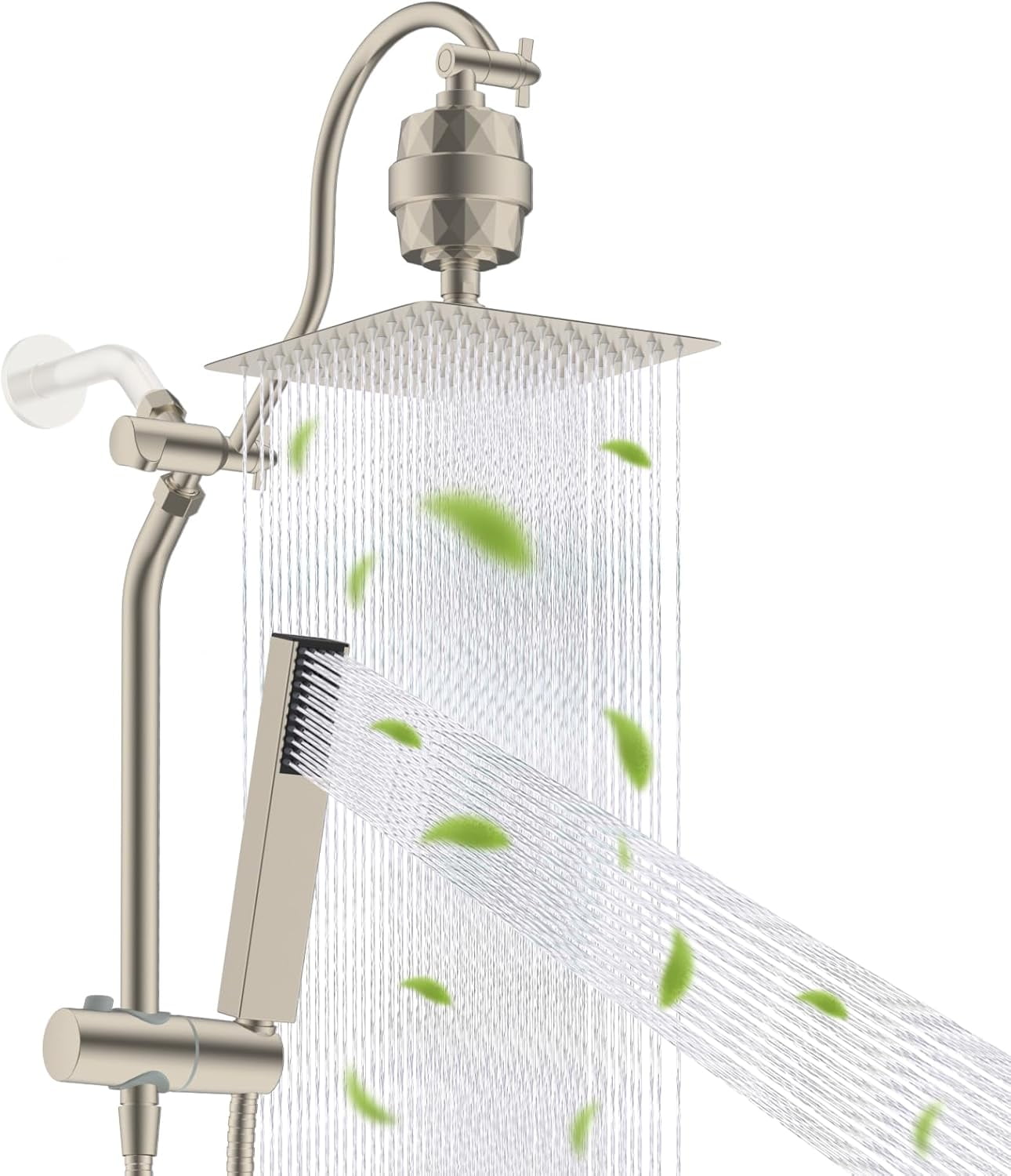Pressure Rainfall Shower Head Showerhead with Handheld Spray Adjustable ...