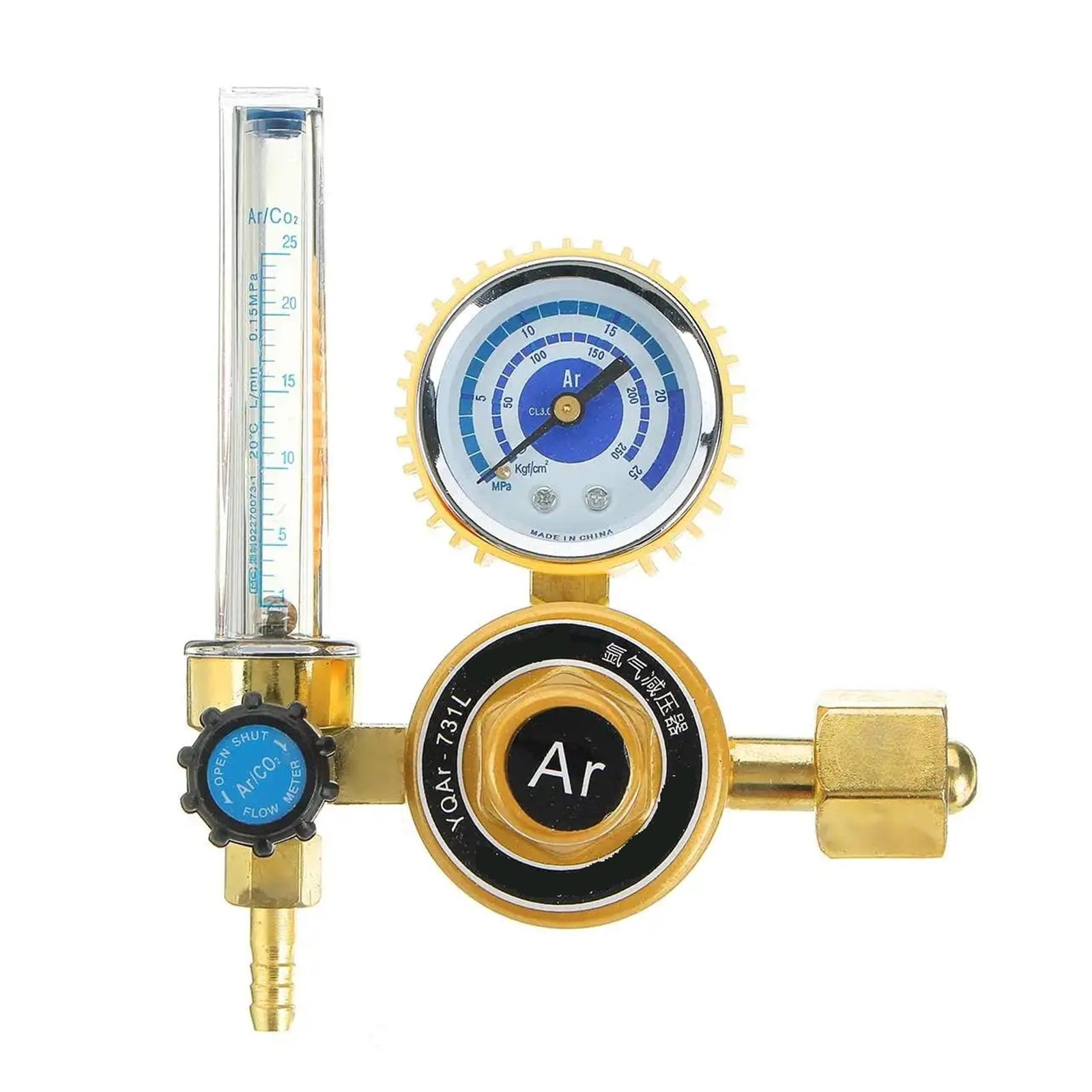 Pressure Reducer G5/8" 0-25Mpa Argon CO2 Mig Tig Flow Meter Gas ...