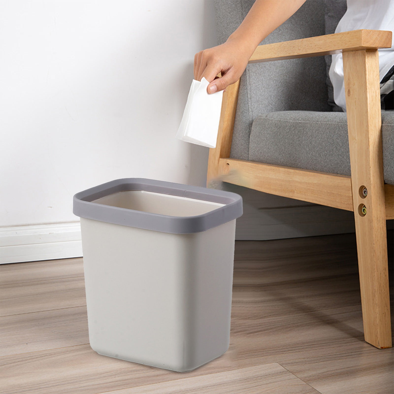 Pressure Ring Trash Can with Anti-Slip Base - Space-Saving Lidless Bin ...