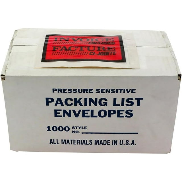 Pressure Sensitive Shipping Invoice Packing List Envelope 1000pc ...