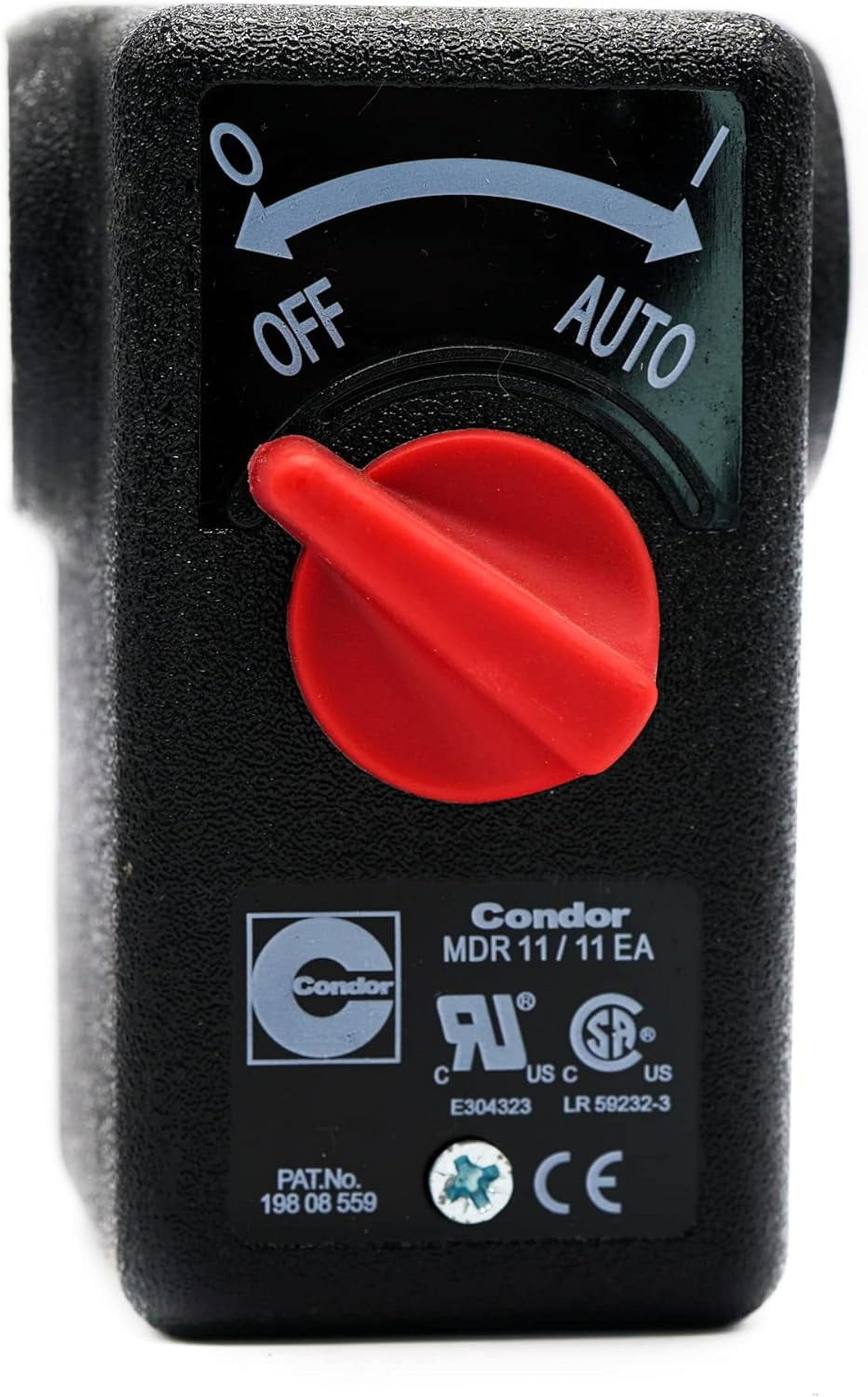 Pressure Switch 100-130 PSI, Push Button, Plunger Actuator, Automatic ...