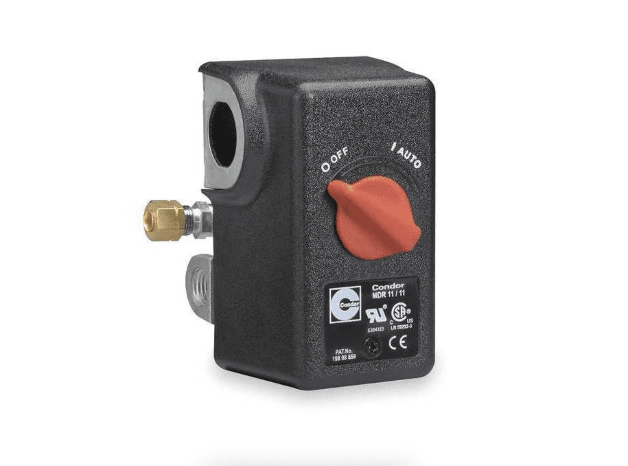 Pressure Switch, (4) Port, 1/4 in FNPT, DPST, 25 to 160 psi, Standard ...
