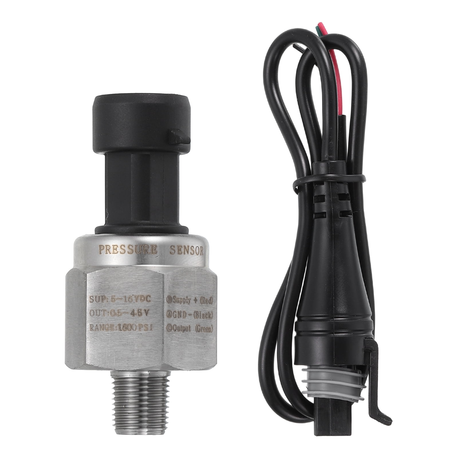 Pressure Transducer Sender Sensor with Connector, 1/8" NPT 1600 PSI ...