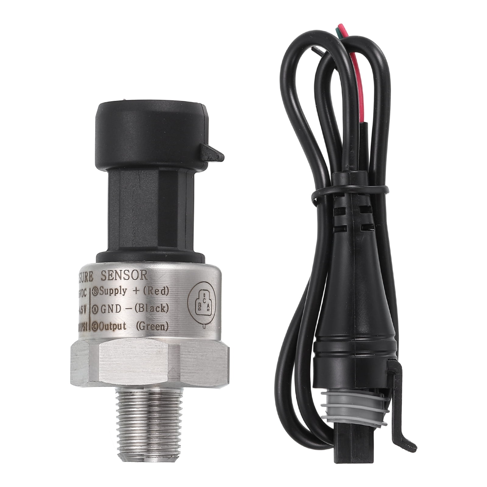 Pressure Transducer Sender Sensor with Connector, 1/8" NPT 200 PSI ...