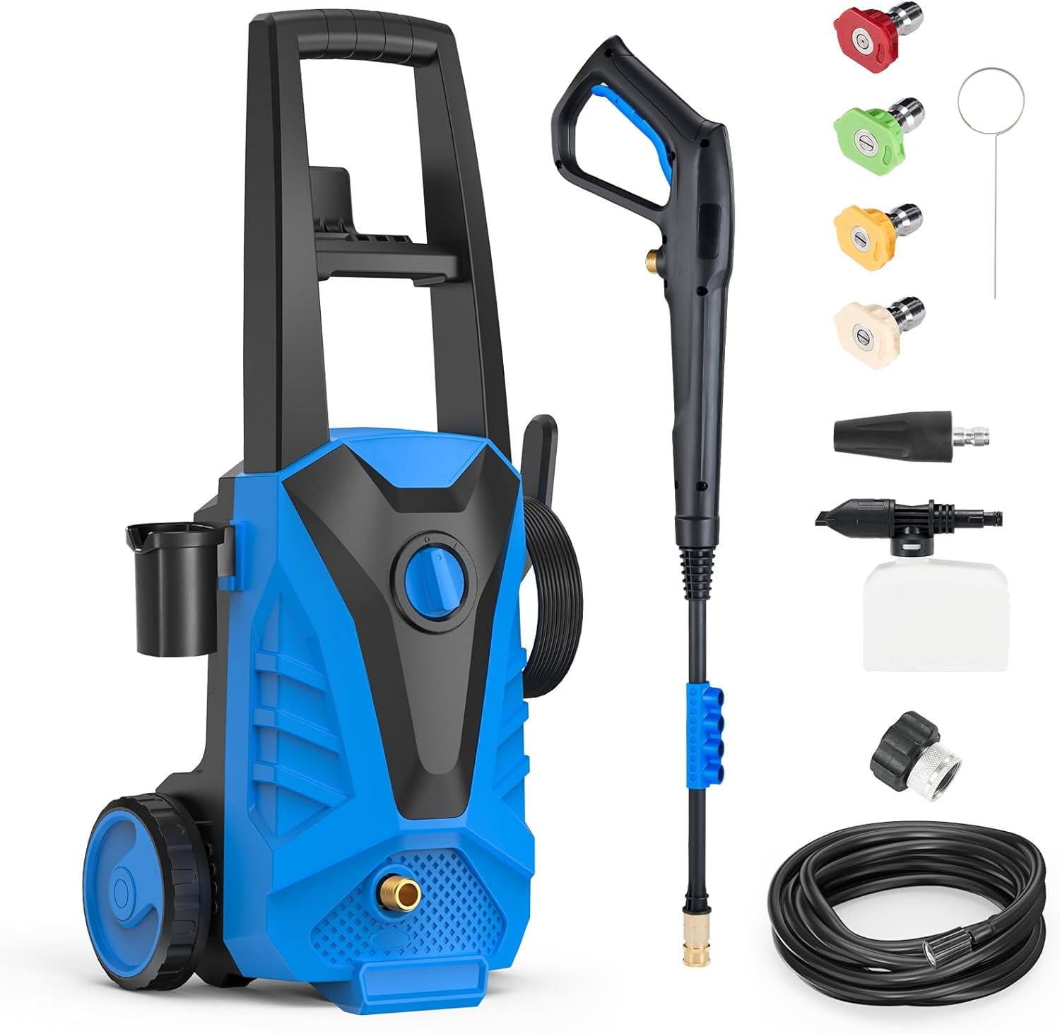 Pressure Washer, 2.0 GPM Electric Power Washer with 5 Quick Connect Nozzles, High Pressure ...