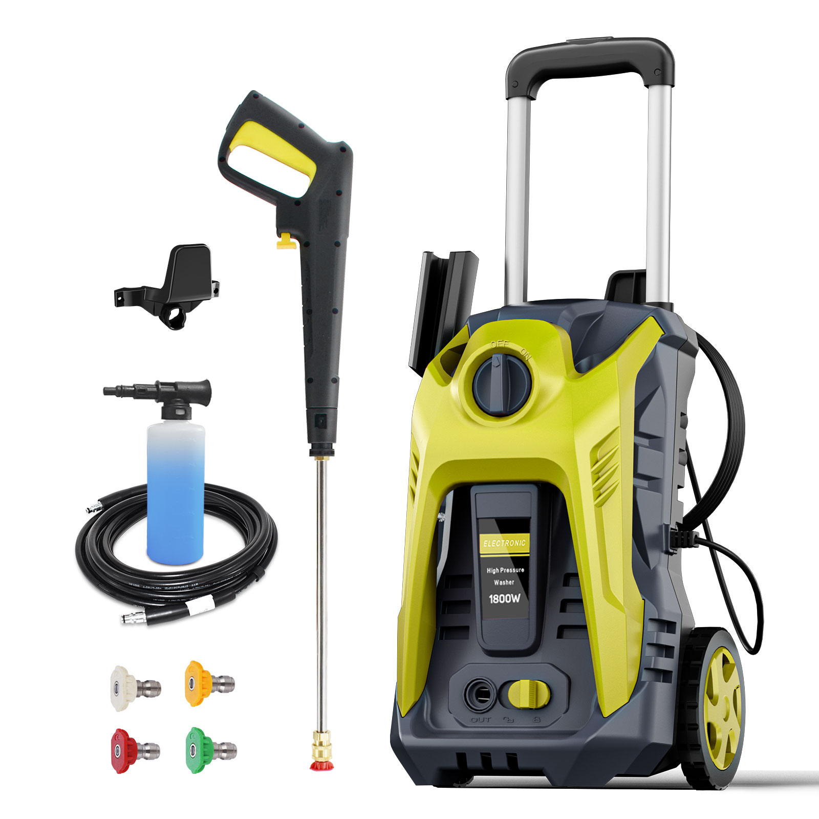 Hyper Tough 1600PSI Pressure Washer Corded Electirc for Car Wash,Red ...