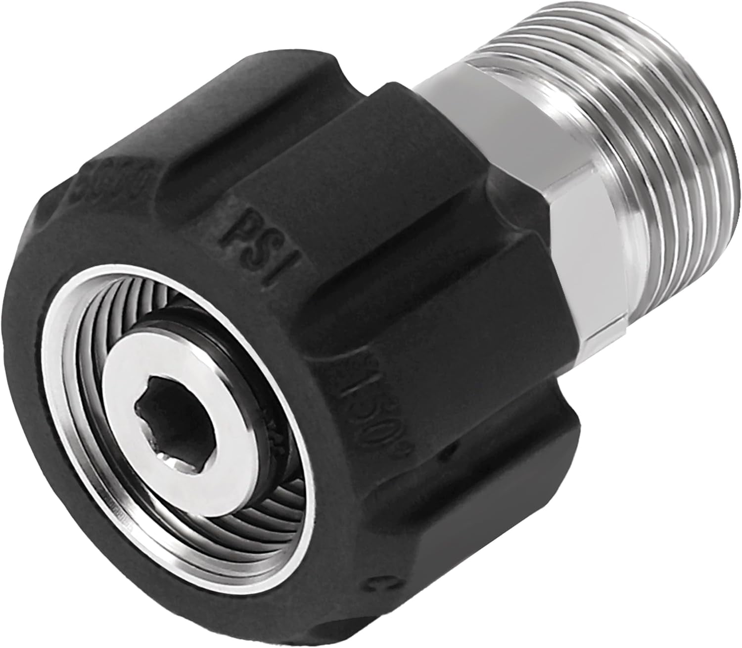 Pressure Washer Adapter, Metric M22 15mm Female Thread to M22 14mm Male ...