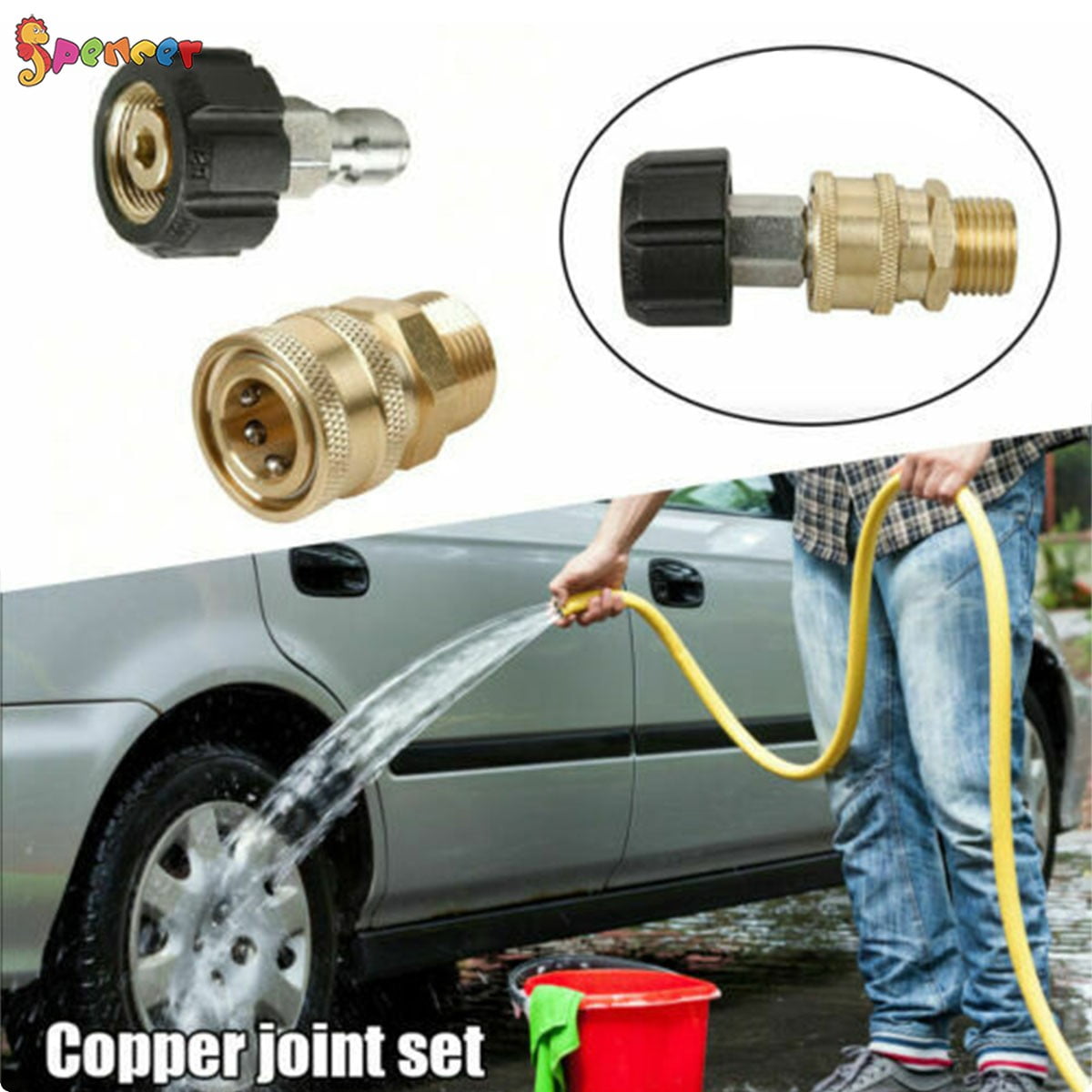 Pressure Washer Adapter Set M22-14mm to 1/4" Adapter Connector Set ...