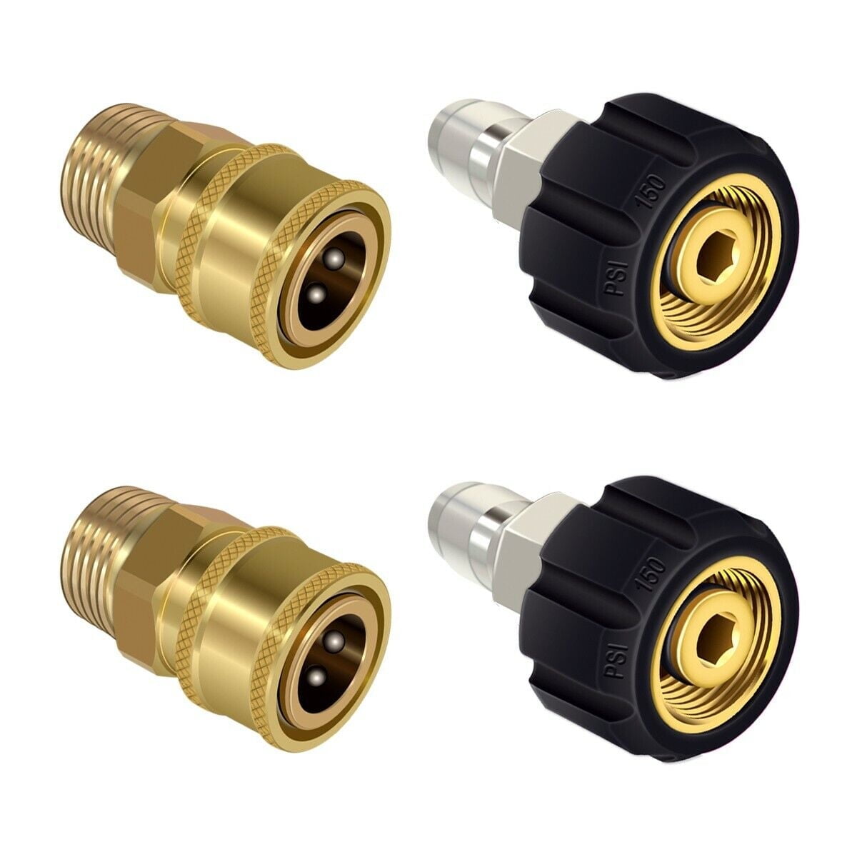 Pressure Washer Adapter Set, M22 (M22-14MM) to 3/8'' Quick Connect ...