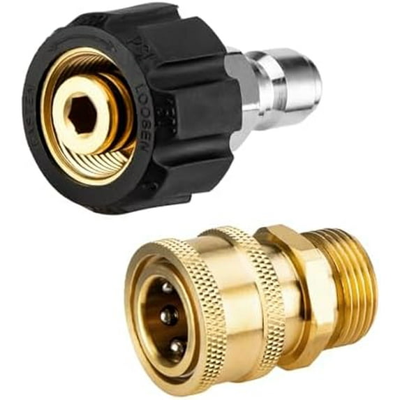 Pressure Washer Adapter Set, Quick Connect Kit, M22 14mm to 3/8 Inch ...